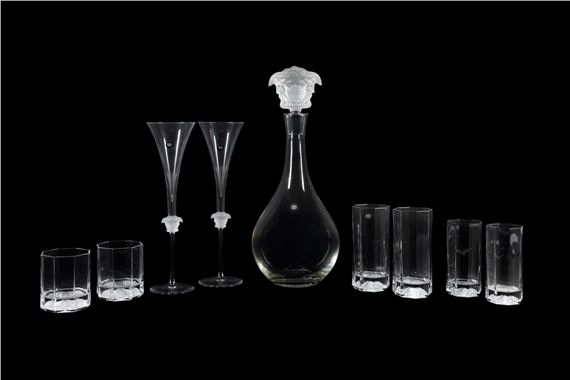 Unknown | 9PC VERSACE MEDUSA LUMIERE CRYSTAL DRINKWARE SET | MutualArt