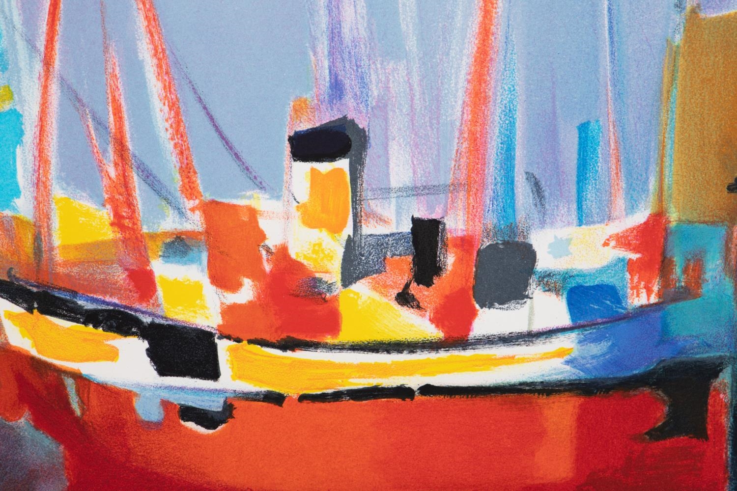 Marcel Mouly | TWO MARCEL MOULY UNFRAMED PORT SCENE LITHOGRAPHS | MutualArt