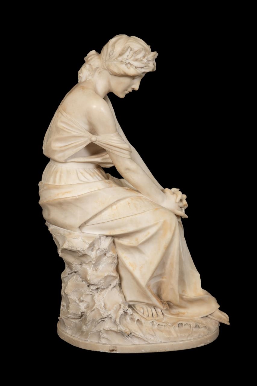 Emilio Fiaschi | E. FIASCHI ALABASTER SCULPTURE OF TERPSICHORE | MutualArt