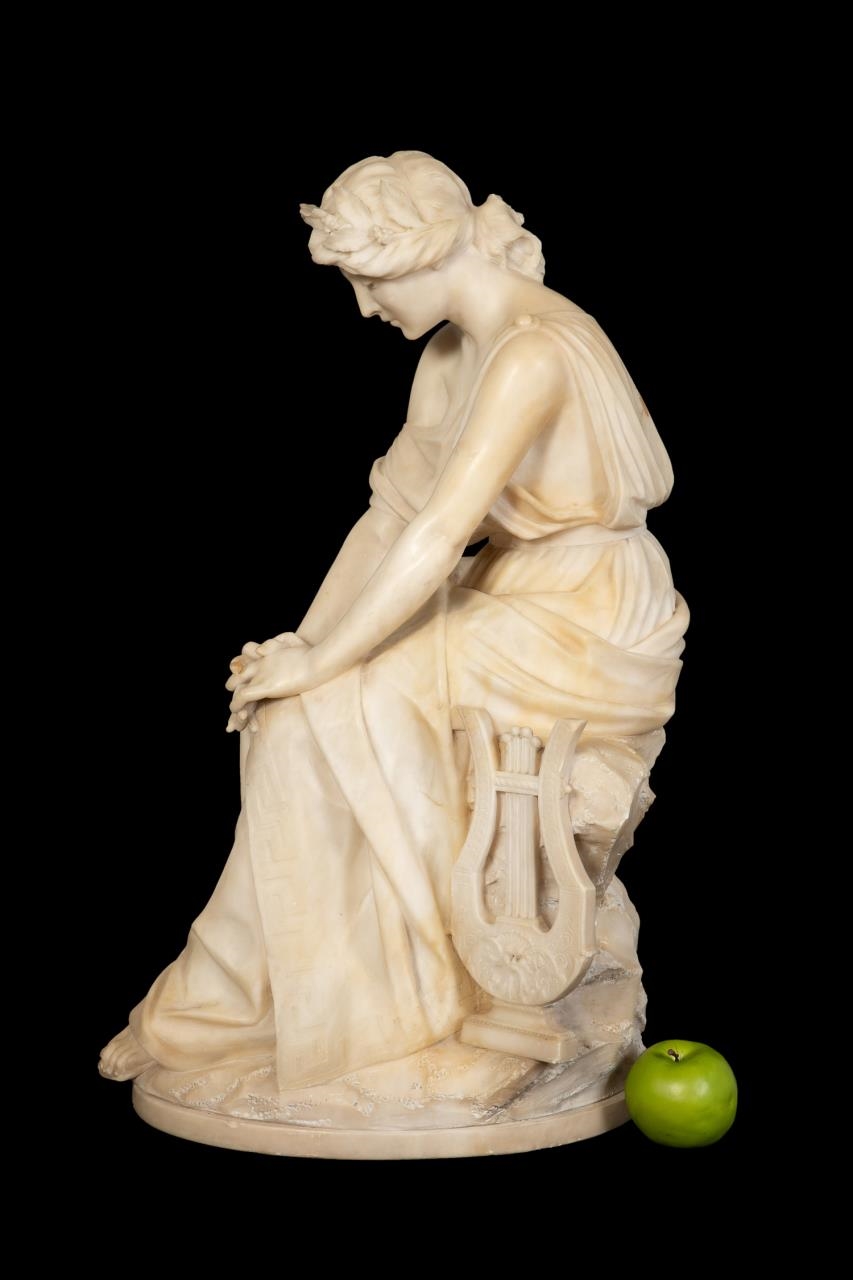 Emilio Fiaschi | E. FIASCHI ALABASTER SCULPTURE OF TERPSICHORE | MutualArt