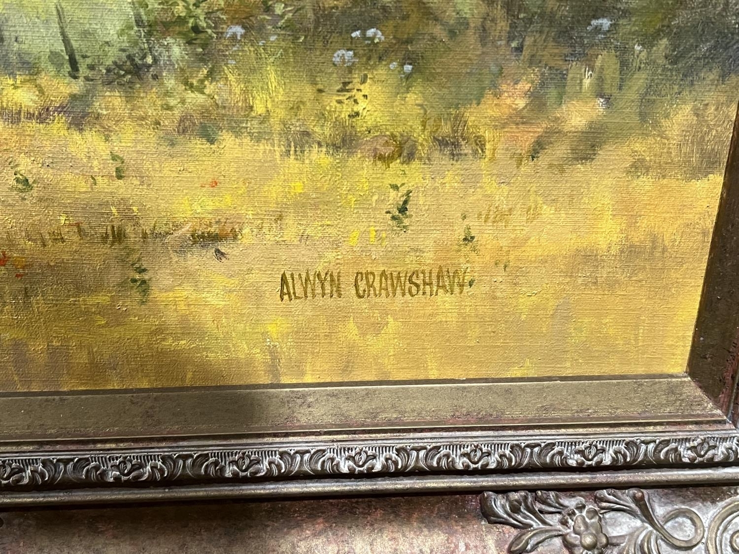 Alwyn Crawshaw | rural landscape with figures and shire horses | MutualArt