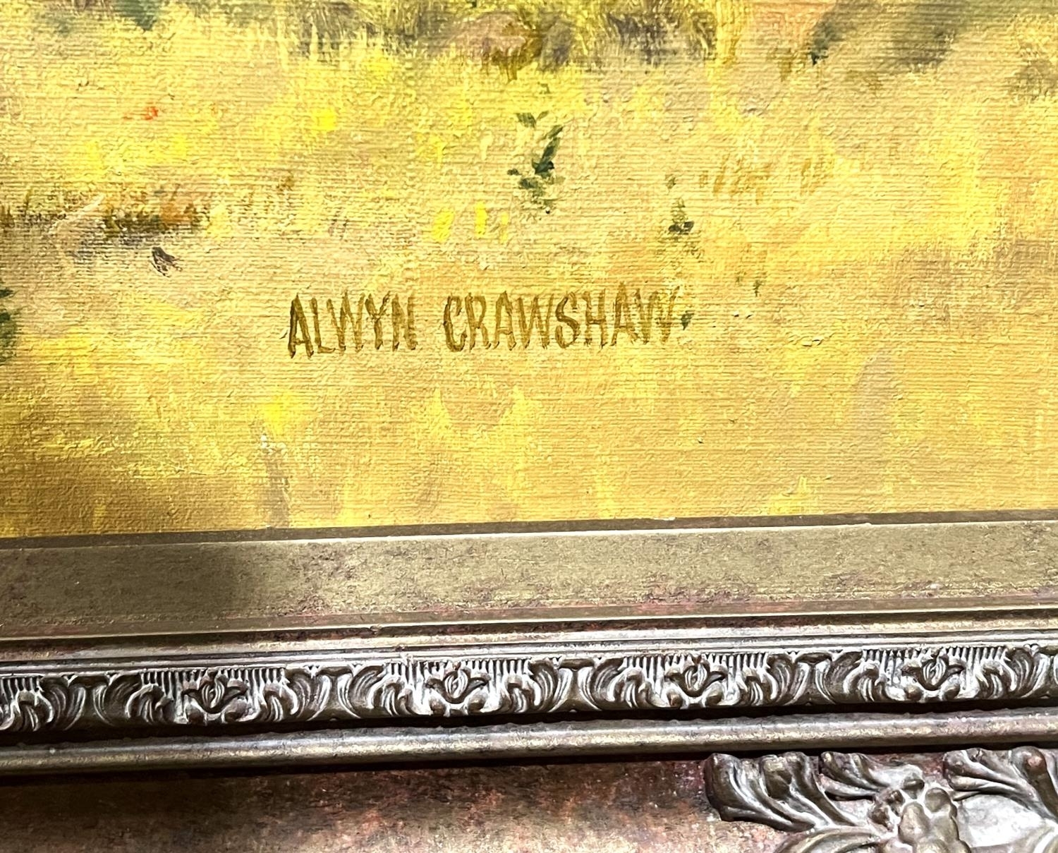 Alwyn Crawshaw | rural landscape with figures and shire horses | MutualArt