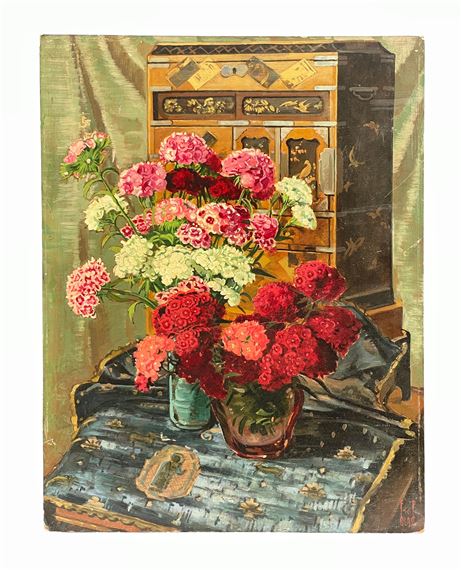 Franz Paul Glass | FRANZ PAUL GLASS FLORAL STILL LIFE OIL ON BOARD ...