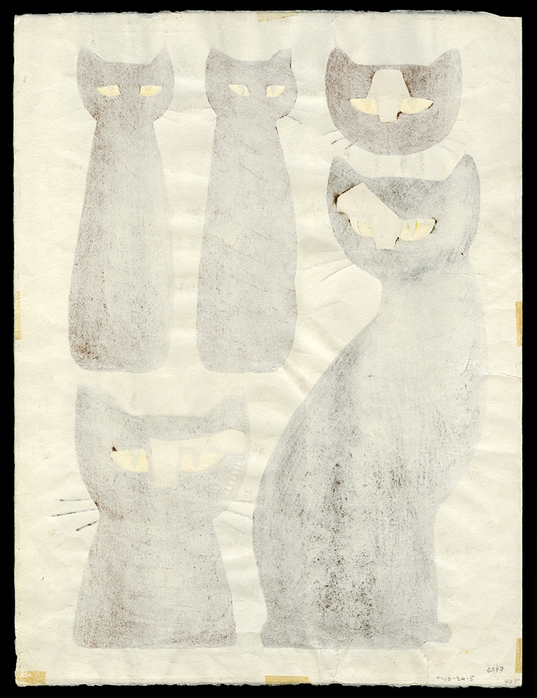 Tomoo Inagaki | Tomoo Inagaki - Composition of Cats (1966) | MutualArt