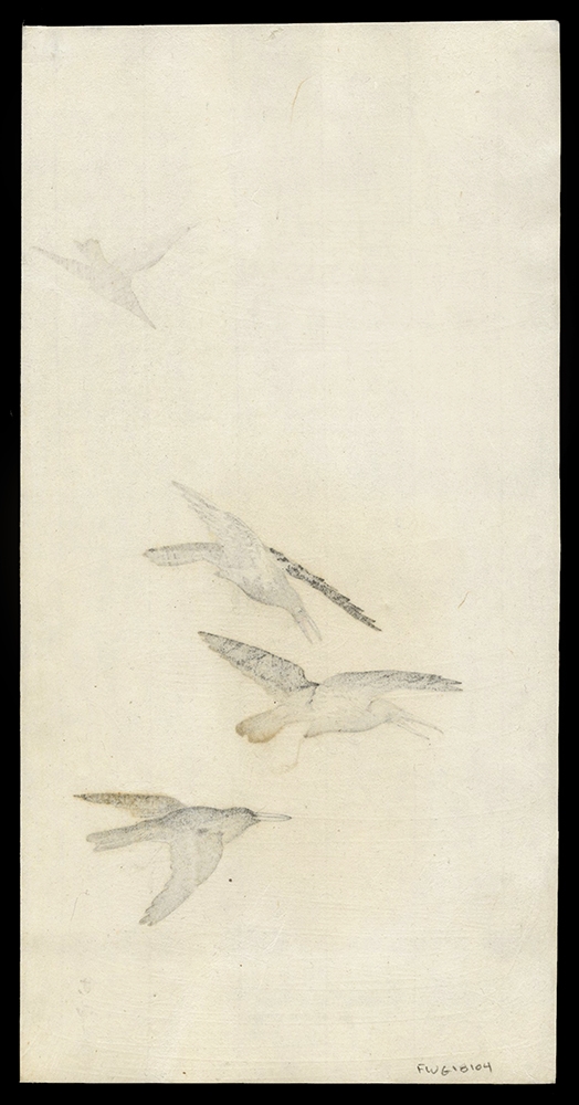 Ohara Koson | Ohara Koson - Four Crows in Flight (1910) | MutualArt