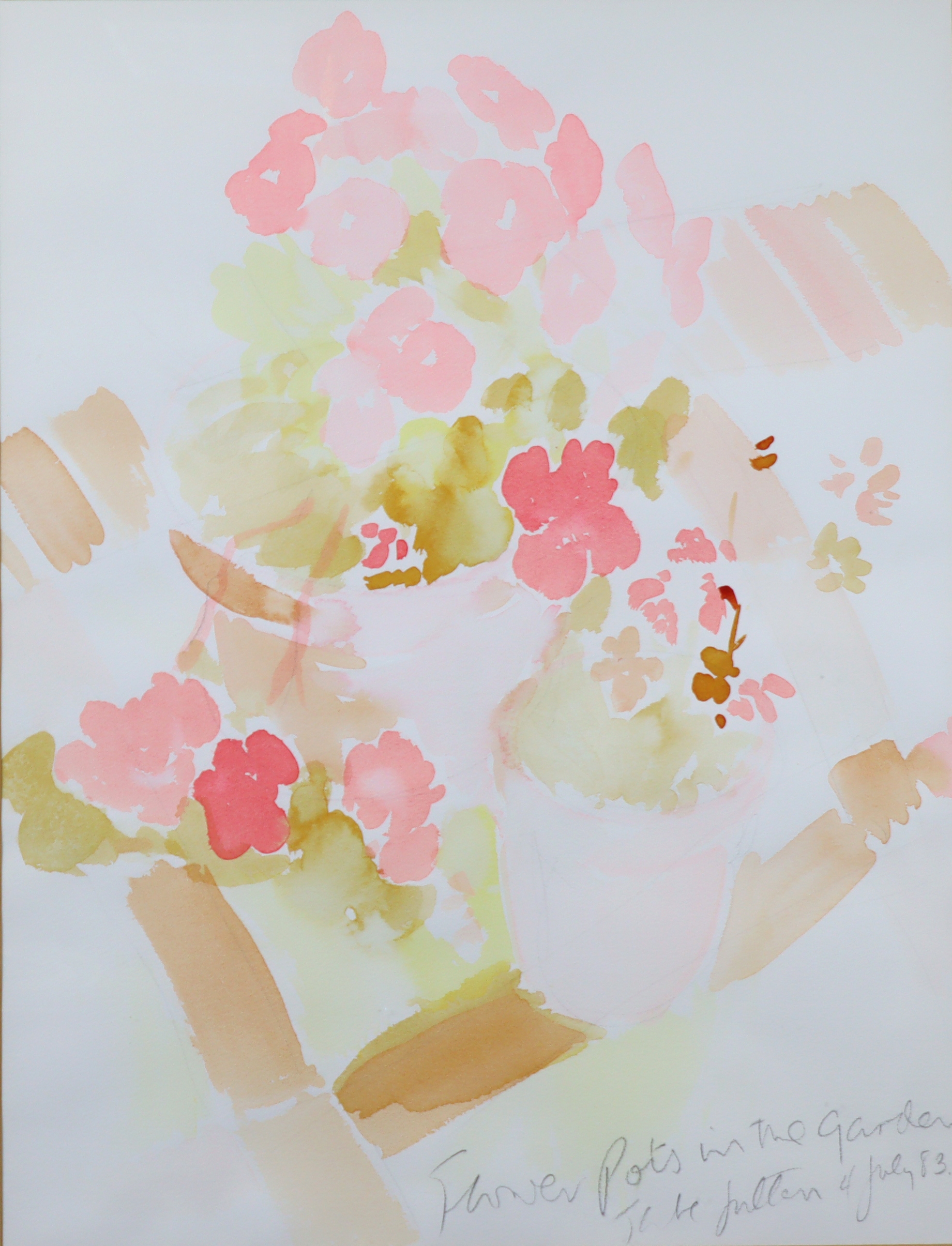 Jake Sutton | JAKE SUTTON (b. 1947) “Flower Pots In The Garden” | MutualArt