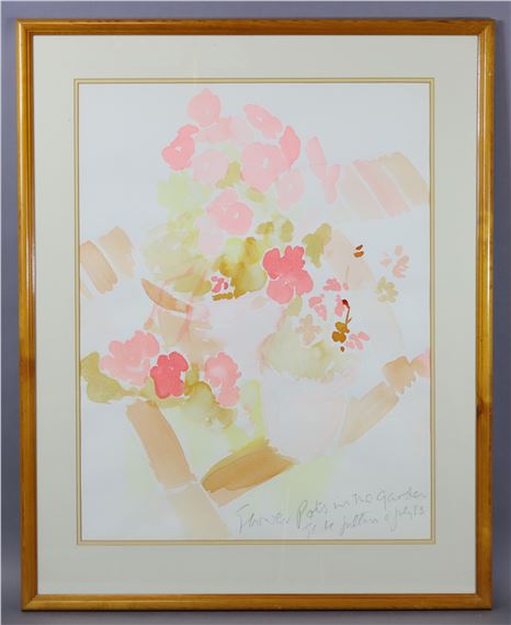 Jake Sutton | JAKE SUTTON (b. 1947) “Flower Pots In The Garden” | MutualArt