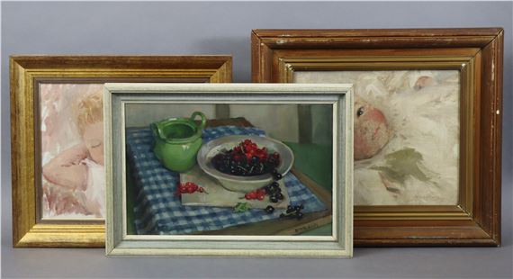 M. Roberts | A still life of currants in a bowl | MutualArt