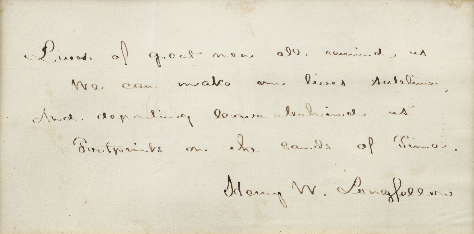 Henry Wadsworth Longfellow | Short Poem (Lives of Great Men all remind ...