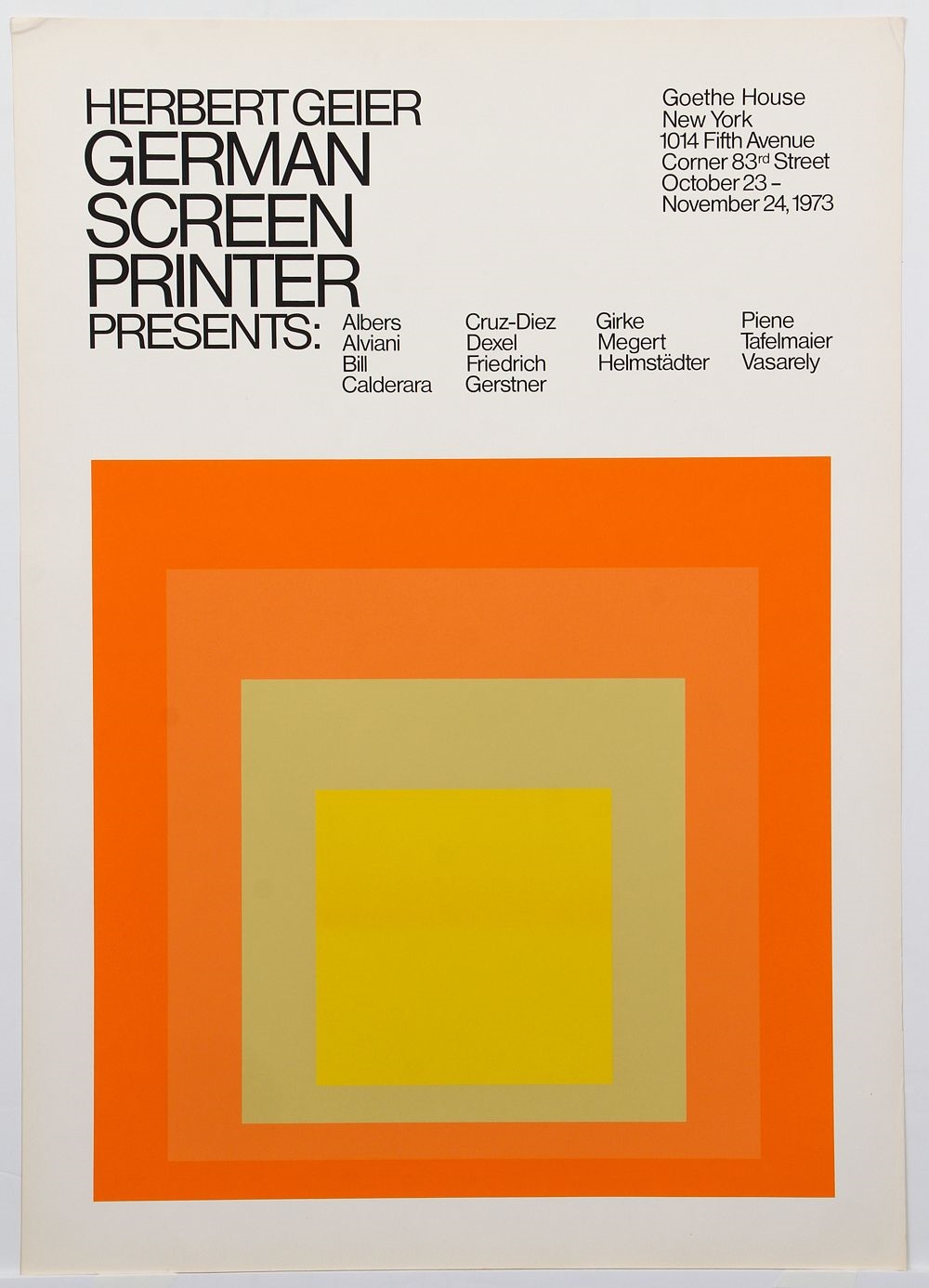 Josef Albers | Goethe House Poster (1973) | MutualArt