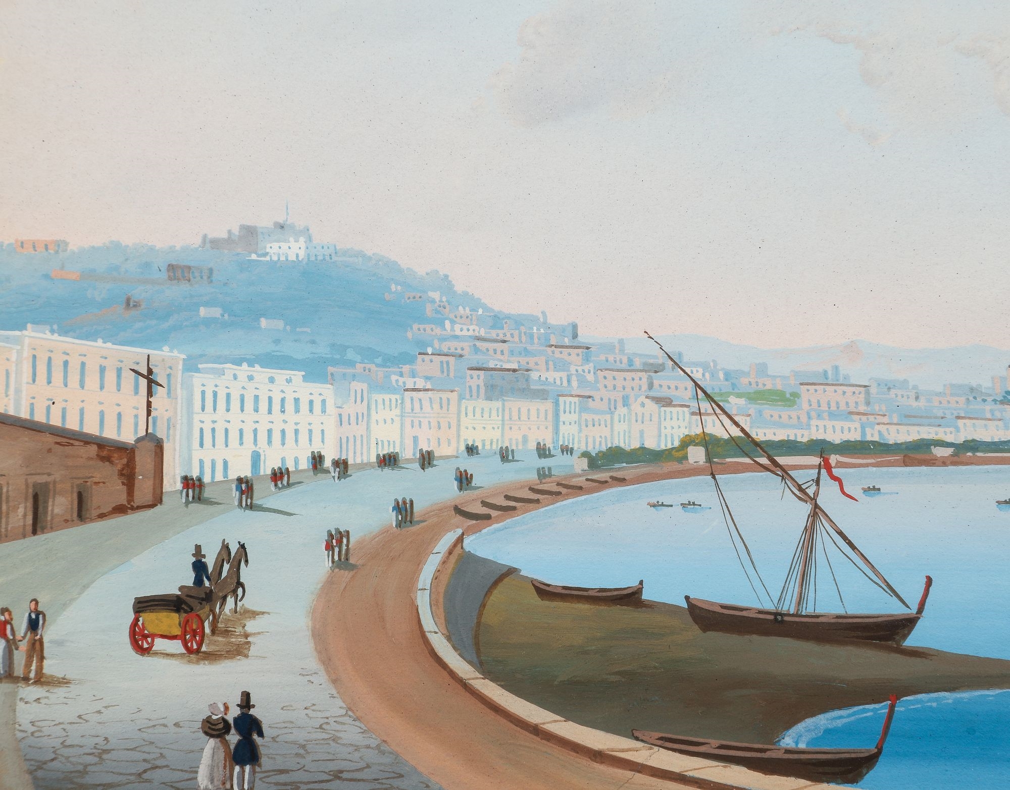 Italian School, 19th Century | Naples Harbour with Vesuvius in The ...