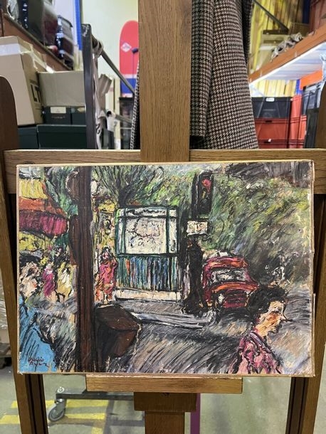 David Azuz | Street scene Oil on canvas | MutualArt