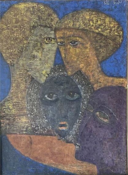 Bella Brisel | Lot of 4 paintings : Look from inside Oil on canvas ...