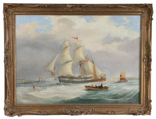 George Chambers | Ships off Dover Harbour, | MutualArt