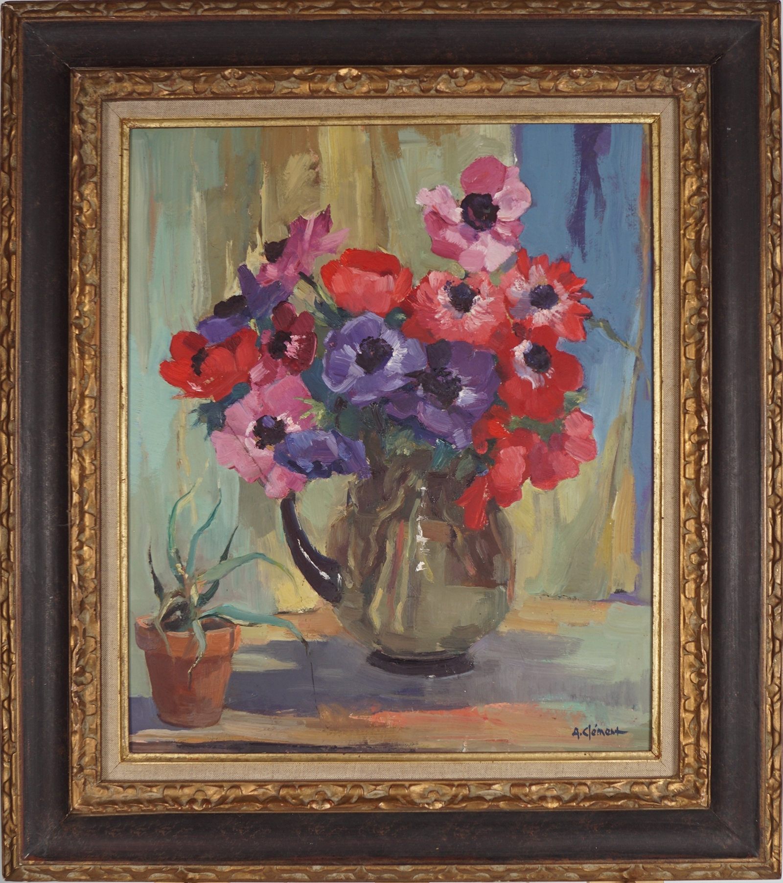 A. Clement | Still life of flowers in a jug | MutualArt