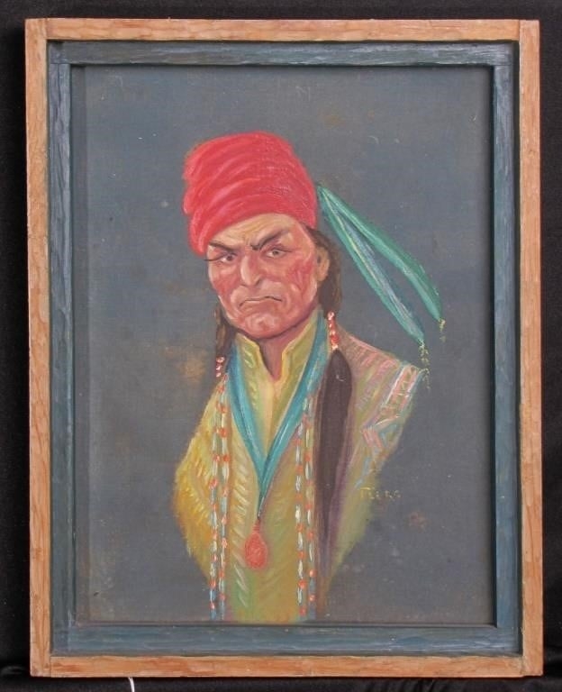 James Montgomery Flagg | James M Flagg 15x11 O/C Native American Chief ...