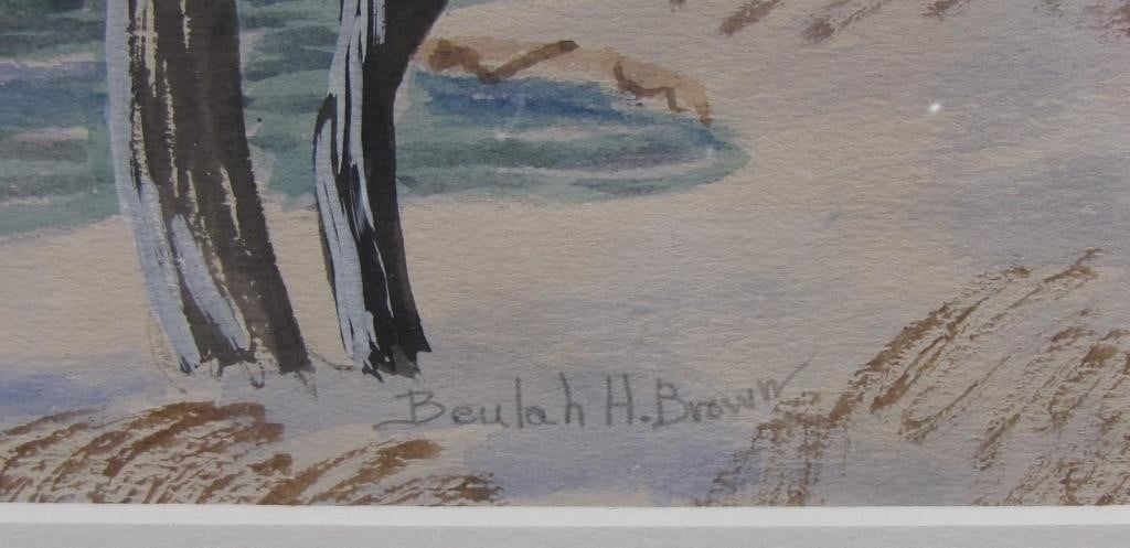 Beulah Brown | Beulah H Brown 9x12 WC Winter Waterfront | MutualArt