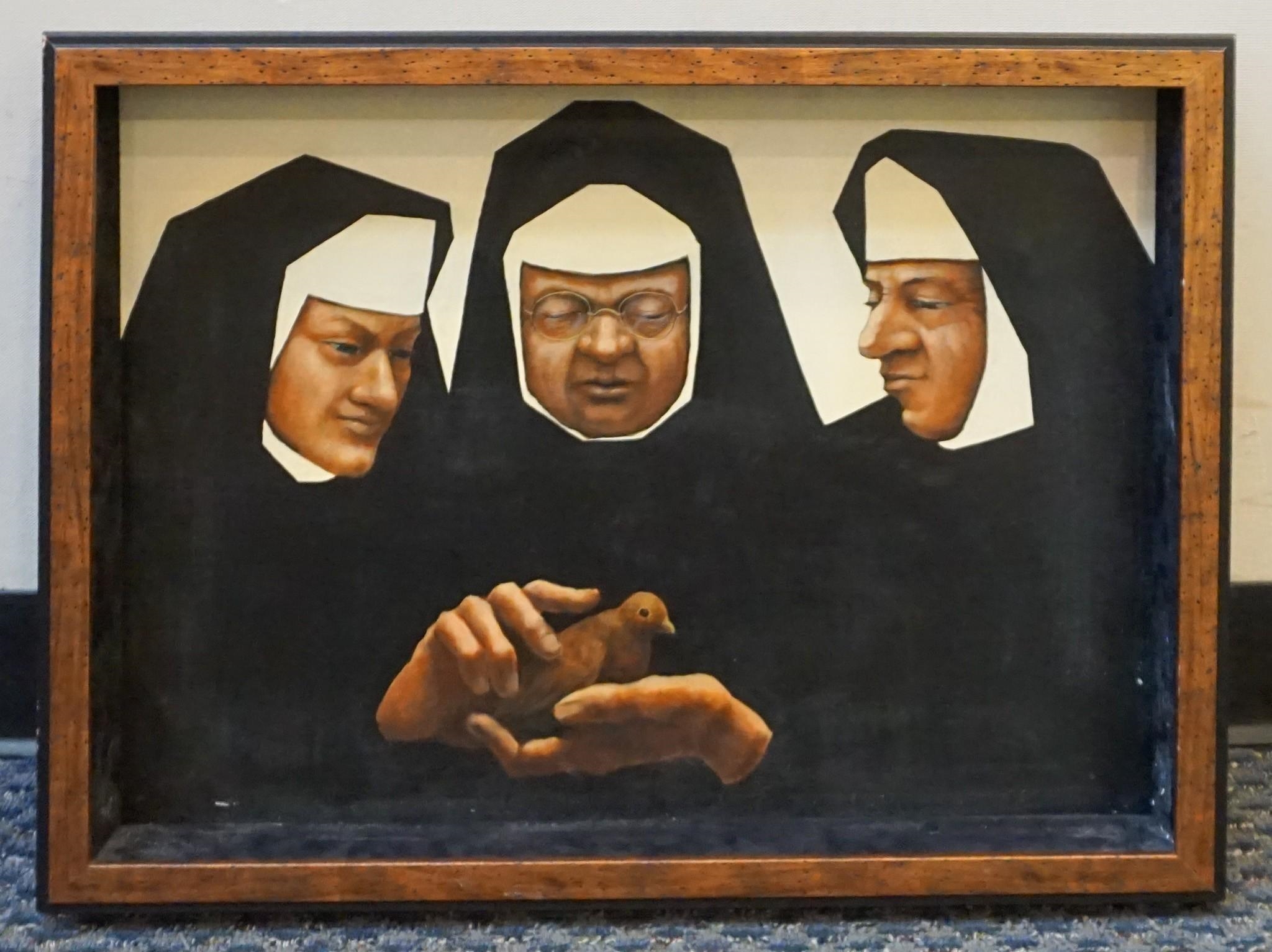 Arne Besser | Three Nuns Tending a Bird | MutualArt