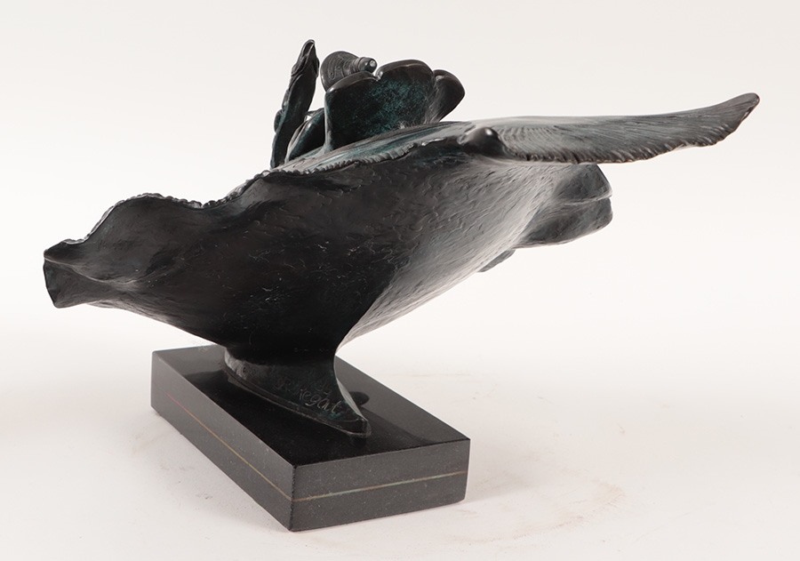 Mary Regat | Bronze sculpture of a man riding a fish. (21) | MutualArt