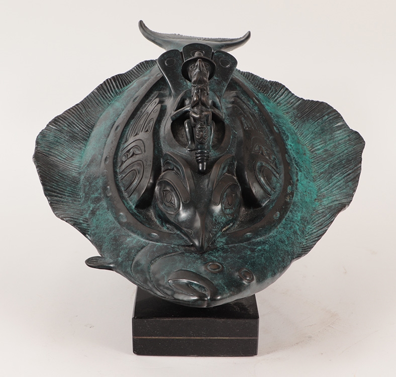 Mary Regat | Bronze sculpture of a man riding a fish. (21) | MutualArt