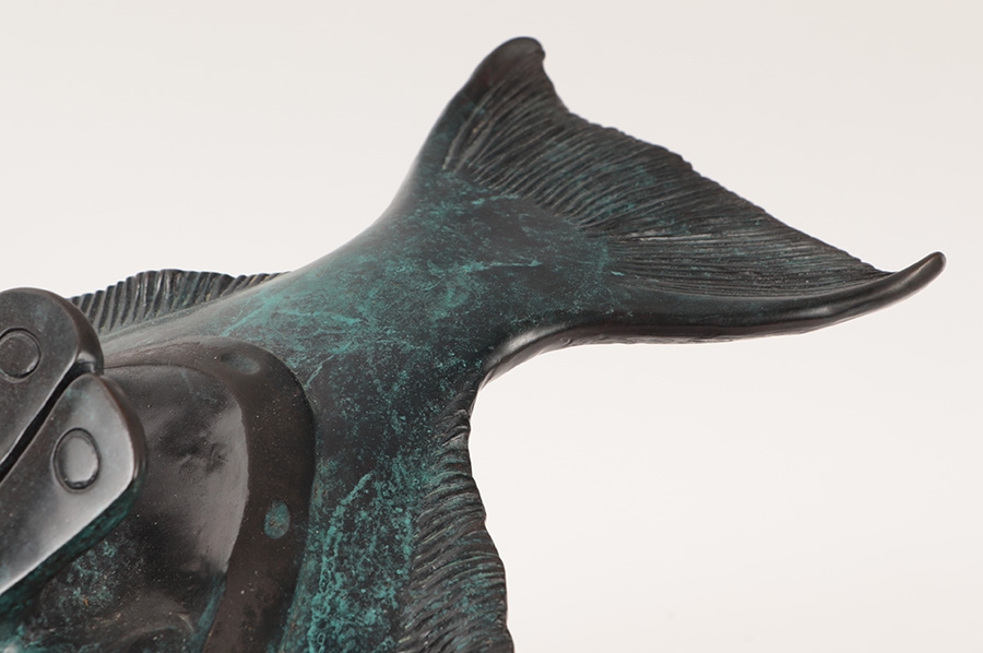 Mary Regat | Bronze sculpture of a man riding a fish. (21) | MutualArt