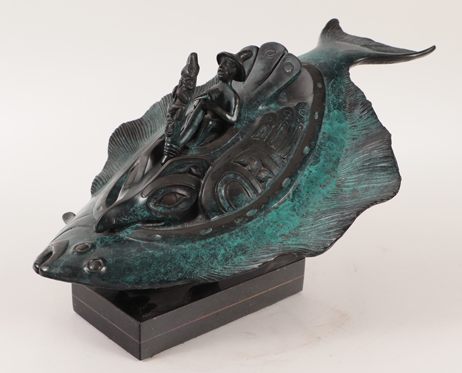 Mary Regat | Bronze sculpture of a man riding a fish. (21) | MutualArt