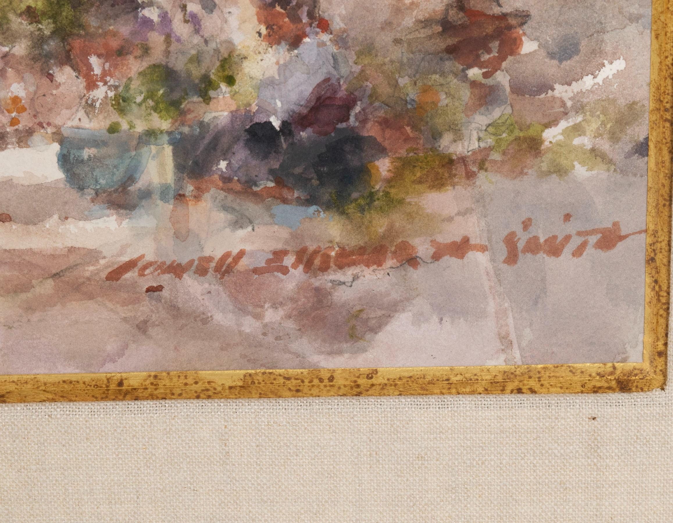 Lowell Ellsworth Smith | Impressionistic scene outside adobe gates ...