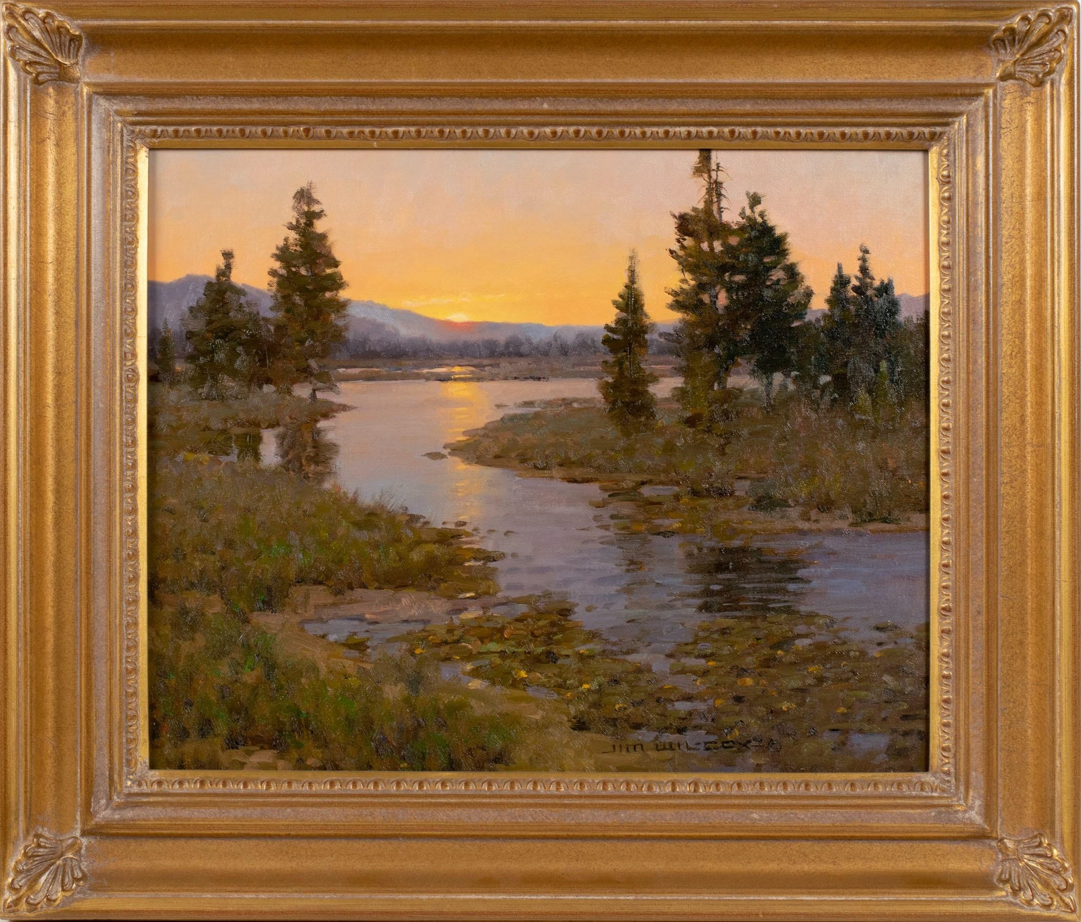 Jim Wilcox | Marshland landscape at dawn | MutualArt