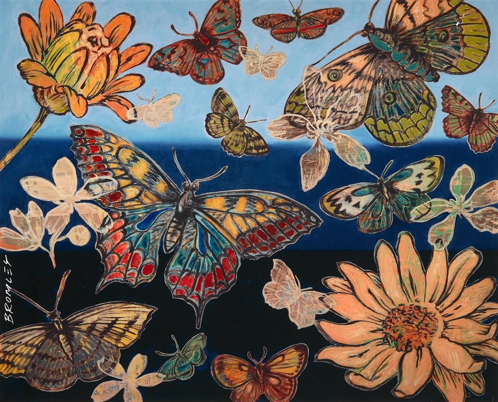 David Bromley | Flowers and Butterflies | MutualArt