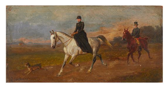 Emil Volkers | Ausritt mit Hund | MutualArt