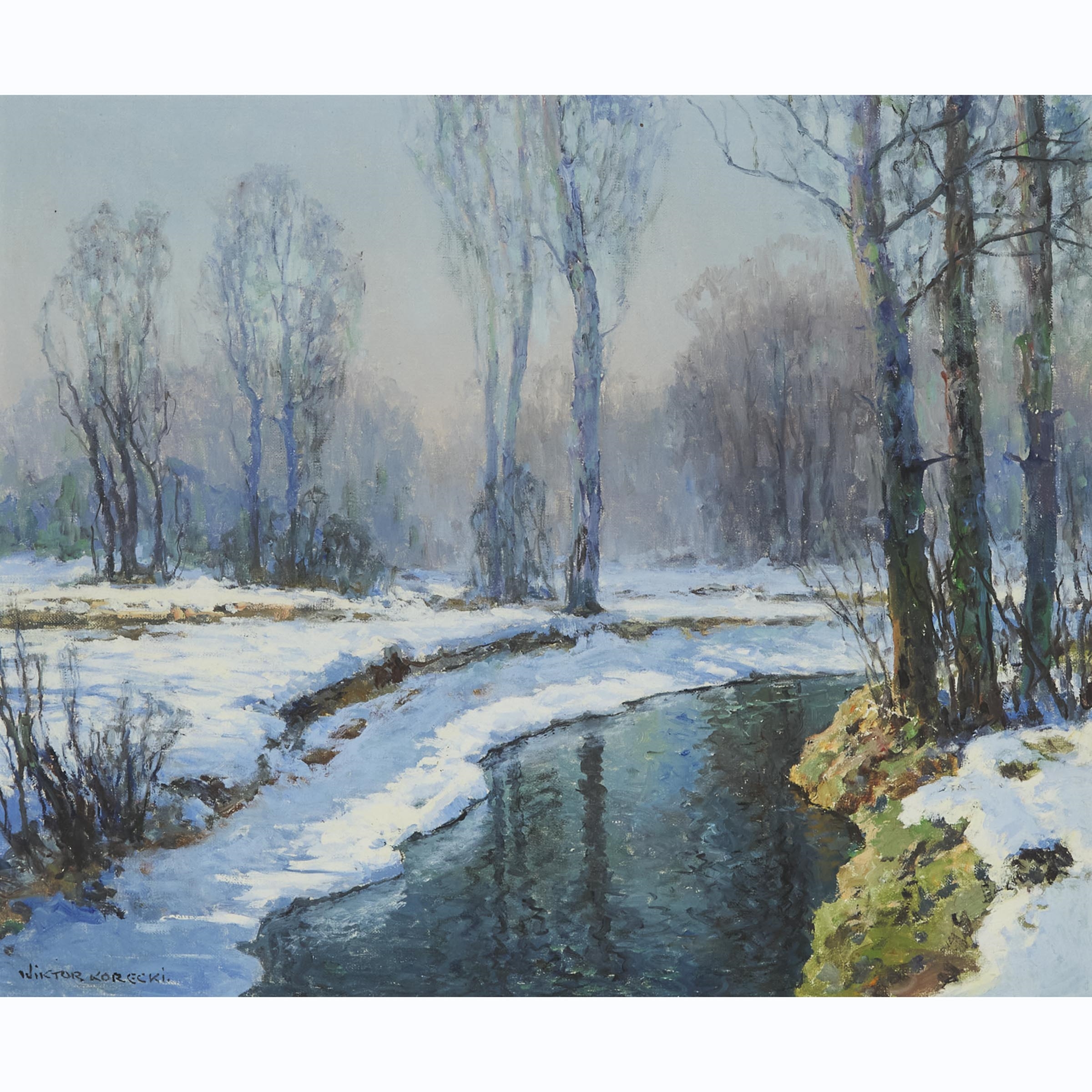 Wiktor Korecki | WINDING RIVER IN SNOW | MutualArt