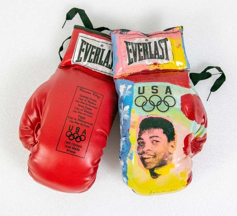 Steve Kaufman | Muhammad Ali Olympic boxing gloves (1960) | MutualArt