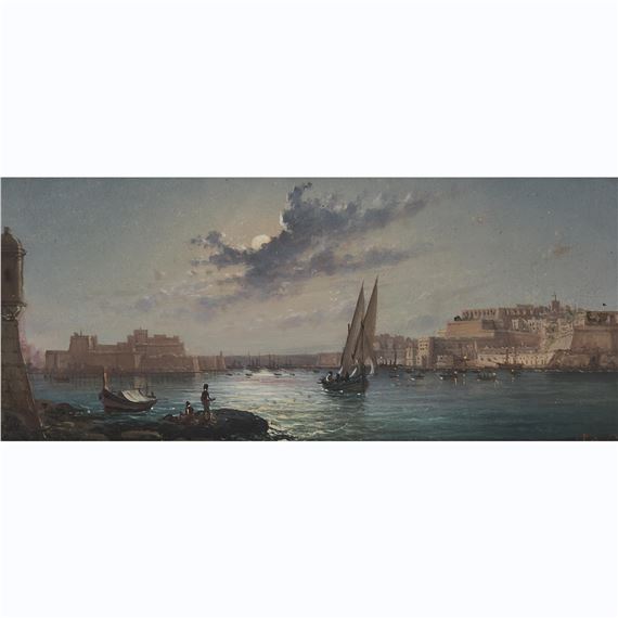 Luigi Maria Galea | VIEW OF THE GRAND HARBOUR LOOKING FROM THE ENTRANCE ...