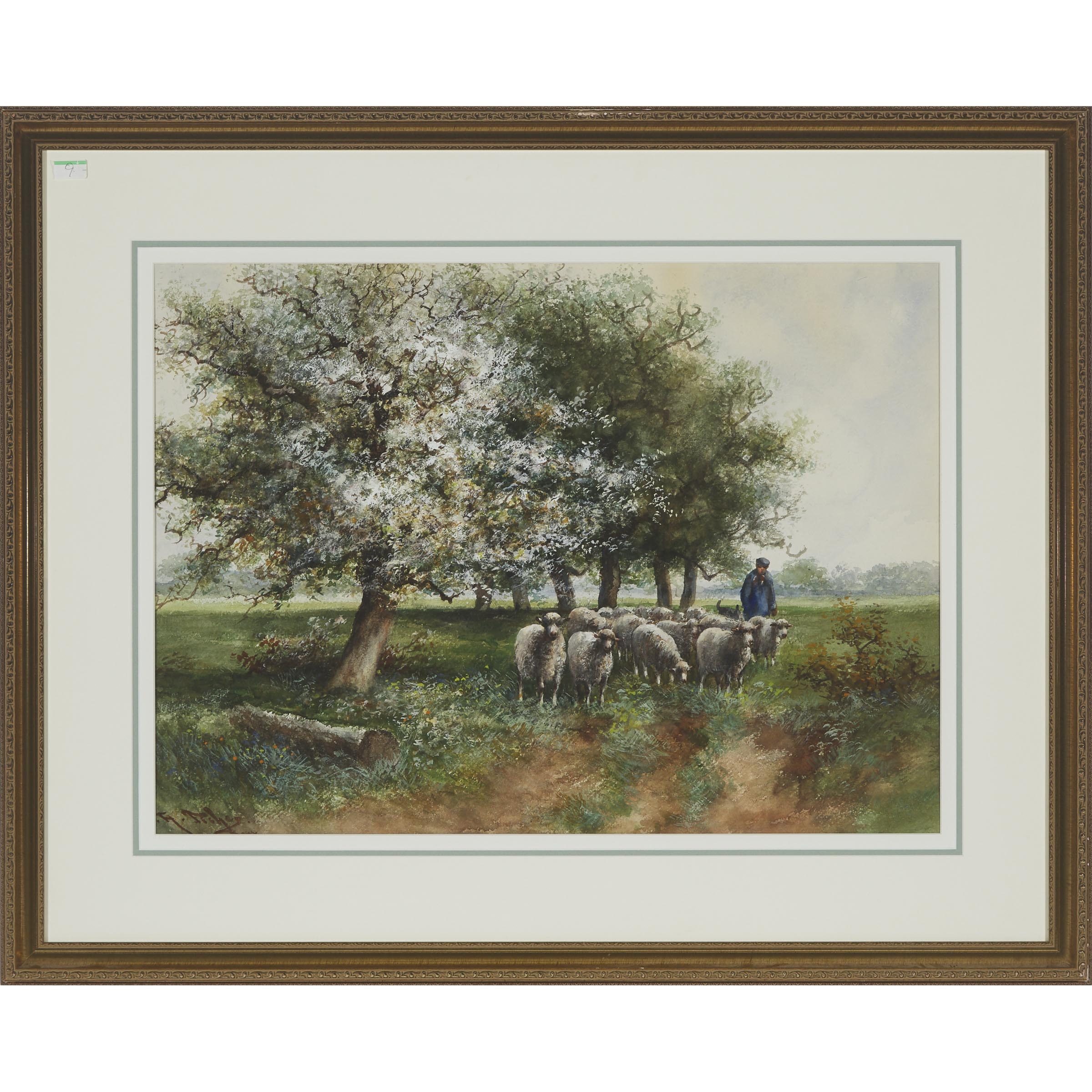 Hugo Anton Fisher | FARMER HERDING SHEEP | MutualArt
