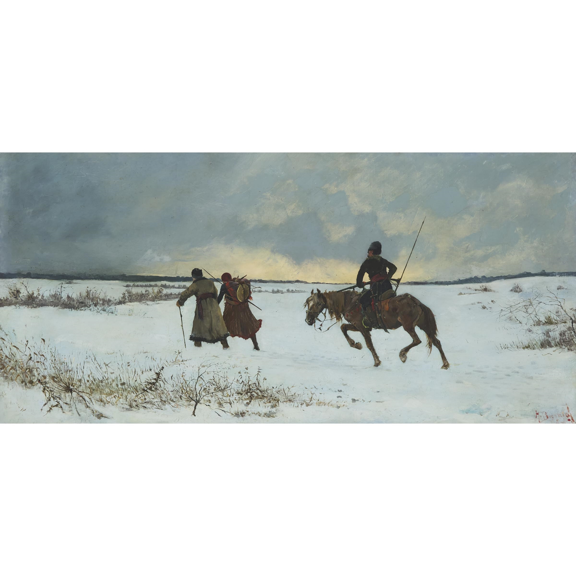 European School, 19th Century | COSSACK WITH TRAVELLERS | MutualArt