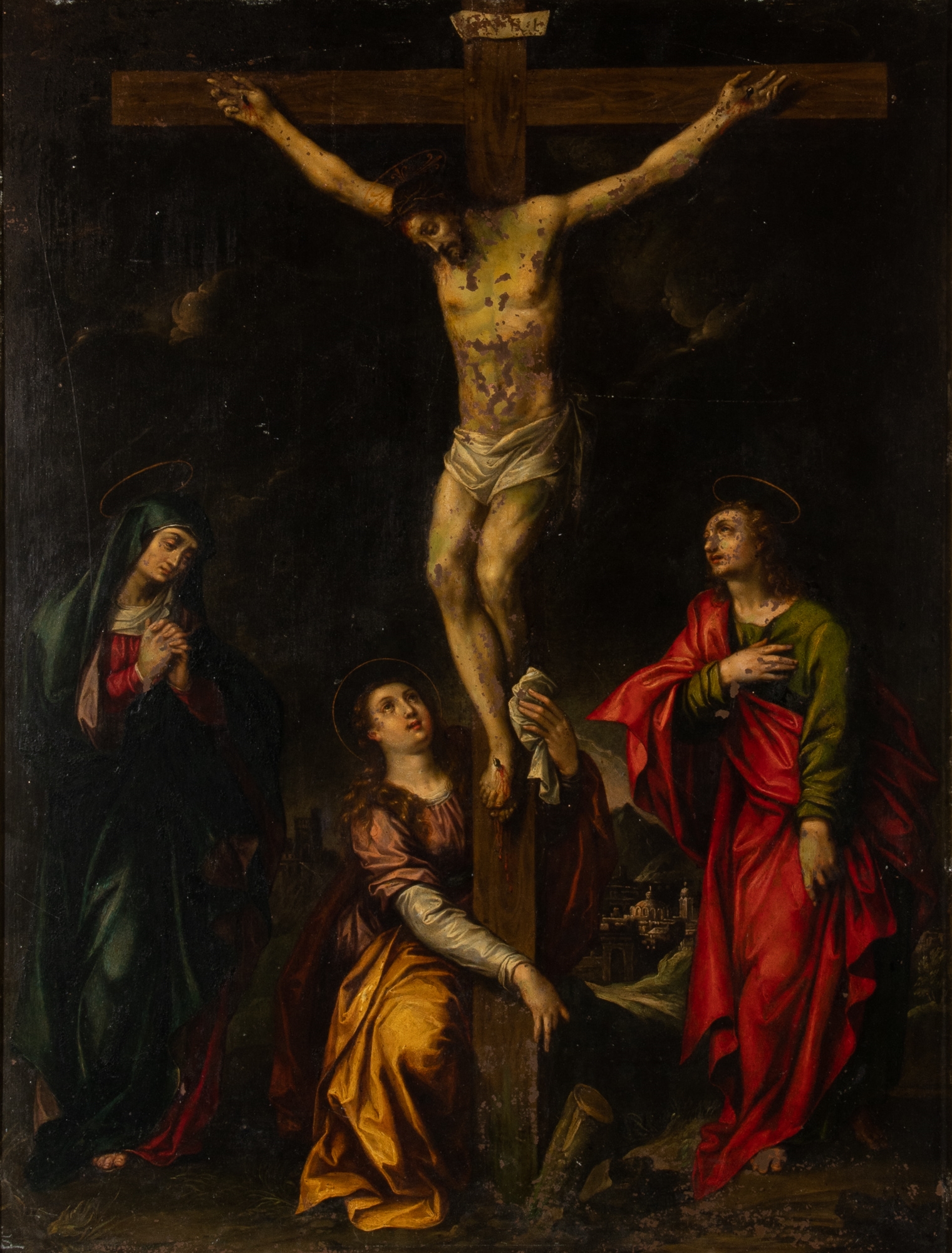 Otto Van Veen | The Crucifixion, with the Virgin Mary, Mary Magdalene and St. John the ...