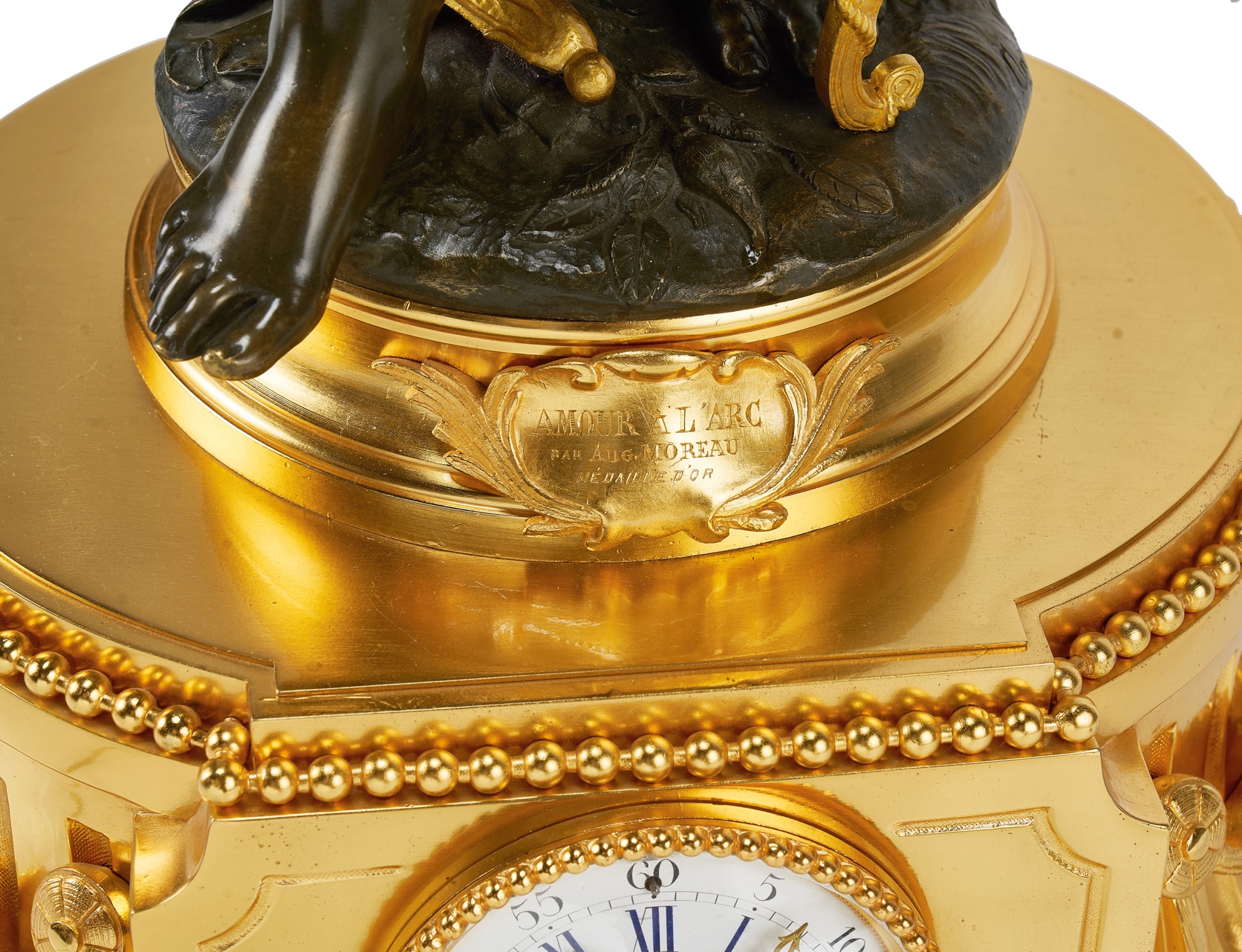 Auguste Moreau | Three-Piece Clock Garniture | MutualArt