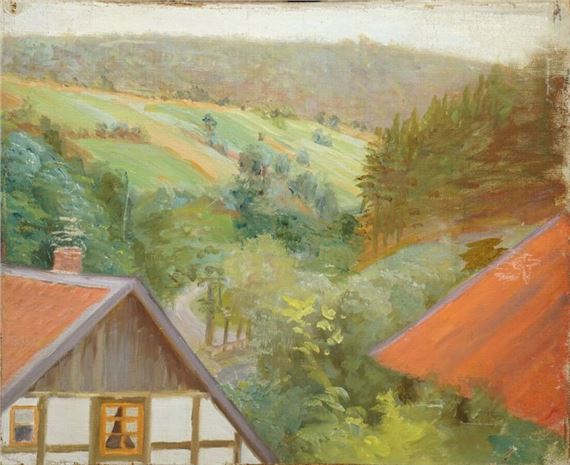 Raphael Leon Leguilloux | Paysage aux toits | MutualArt