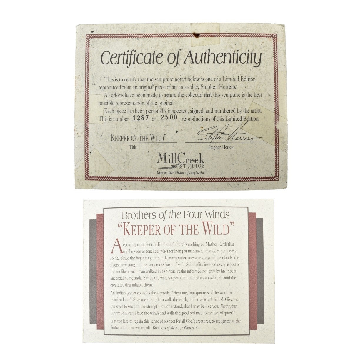 Stephen Herrero | Keeper of the Wild, 1993 (1993) | MutualArt