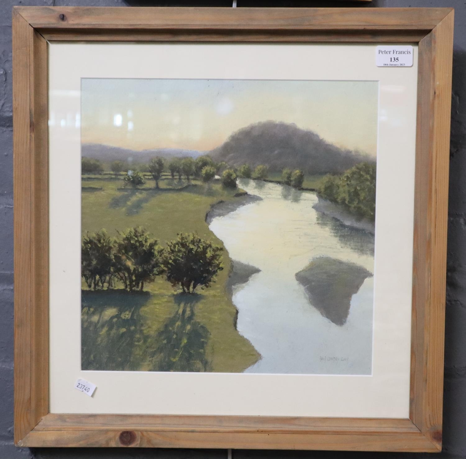 David Cowdry | The Towy Valley, probably showing Merlin's Hill (20th ...