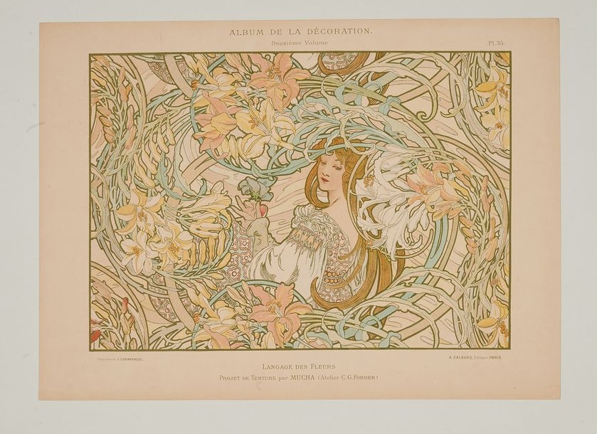 Alphonse Mucha | BYZANTINE and LANGUAGE OF FLOWERS | MutualArt