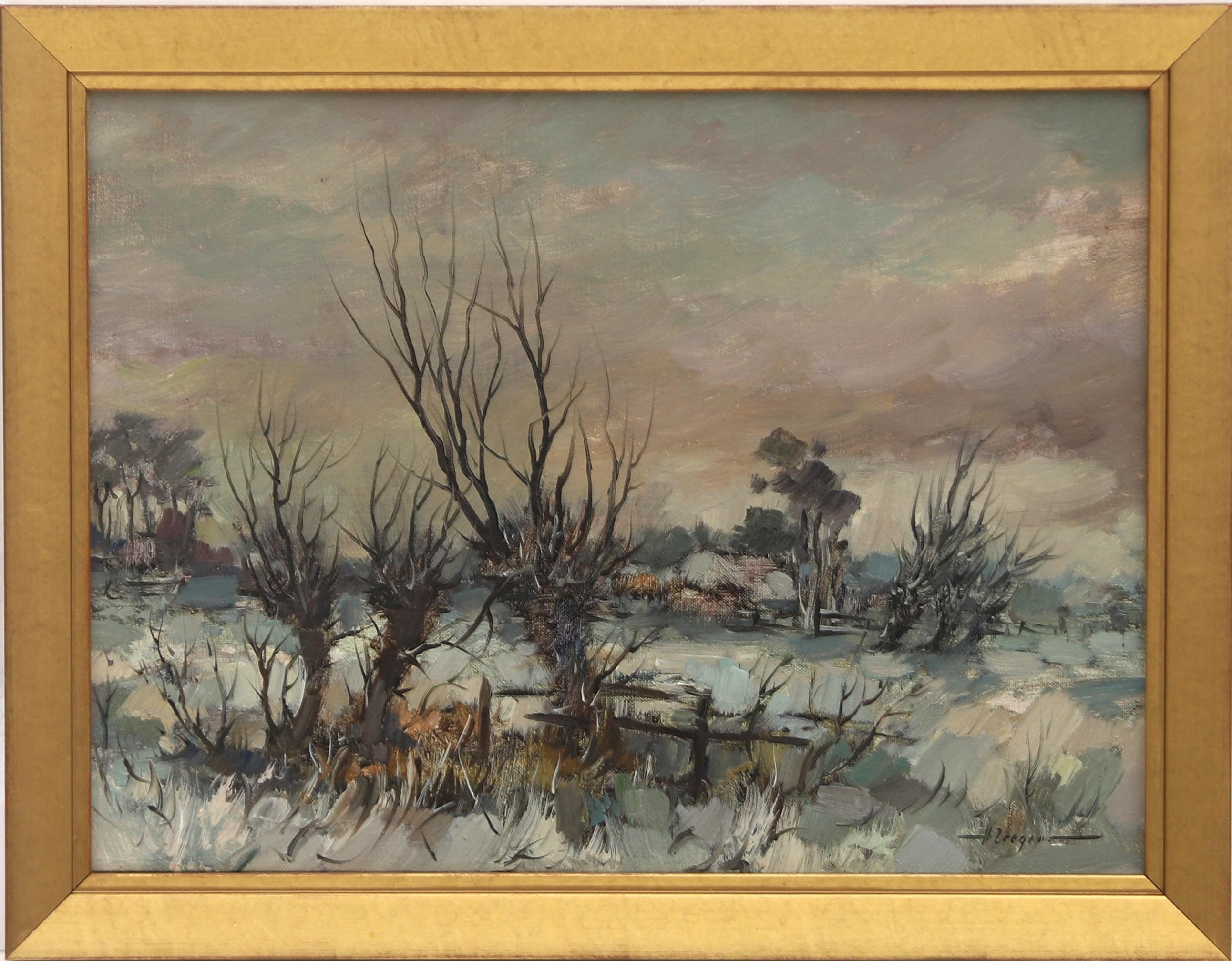 Harry Zeegers | Knotwilgen in winters landschap | MutualArt