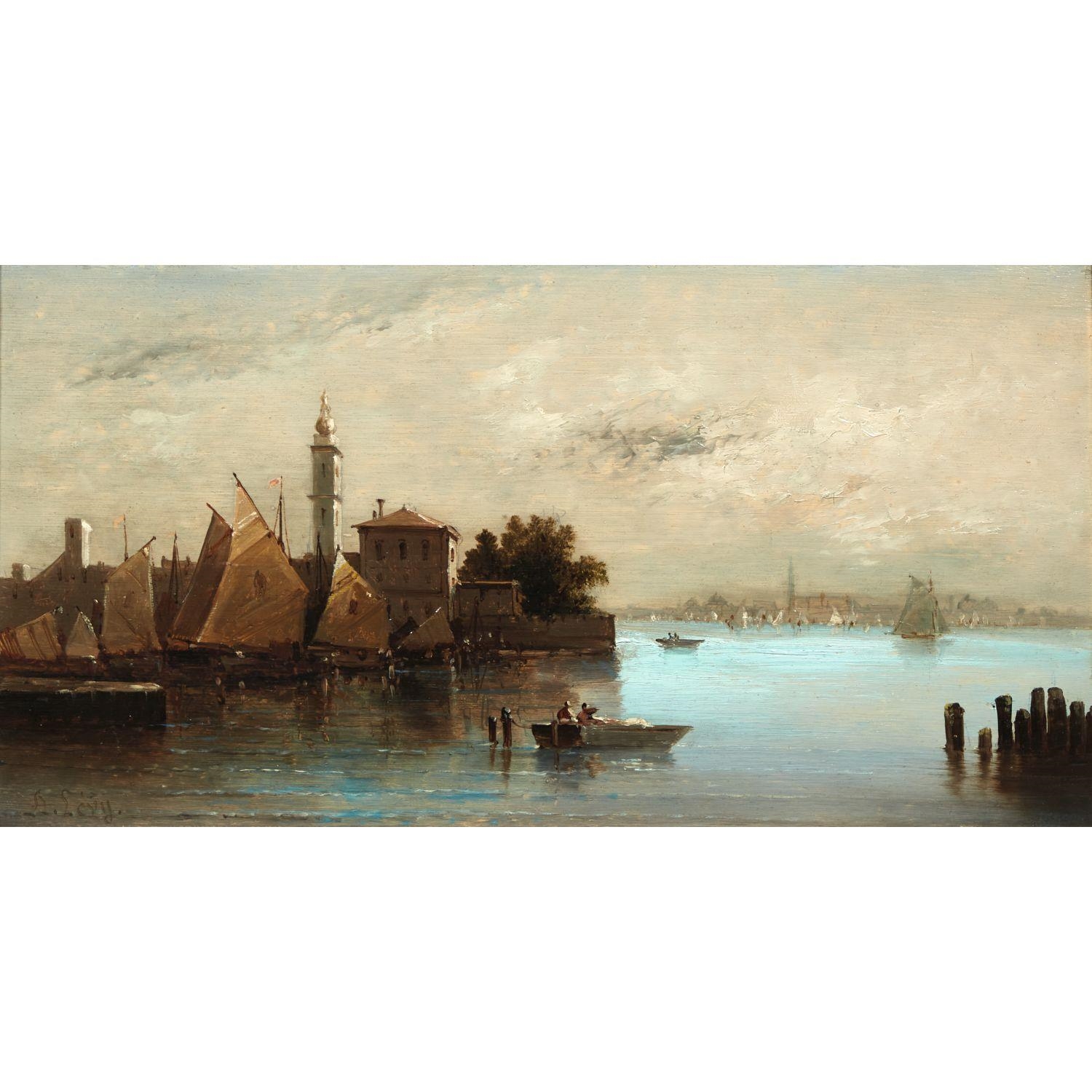 Alphonse Lévy | - CARAVANE SUR UN PONT /CARAVAN ON THE BRIDGE | MutualArt