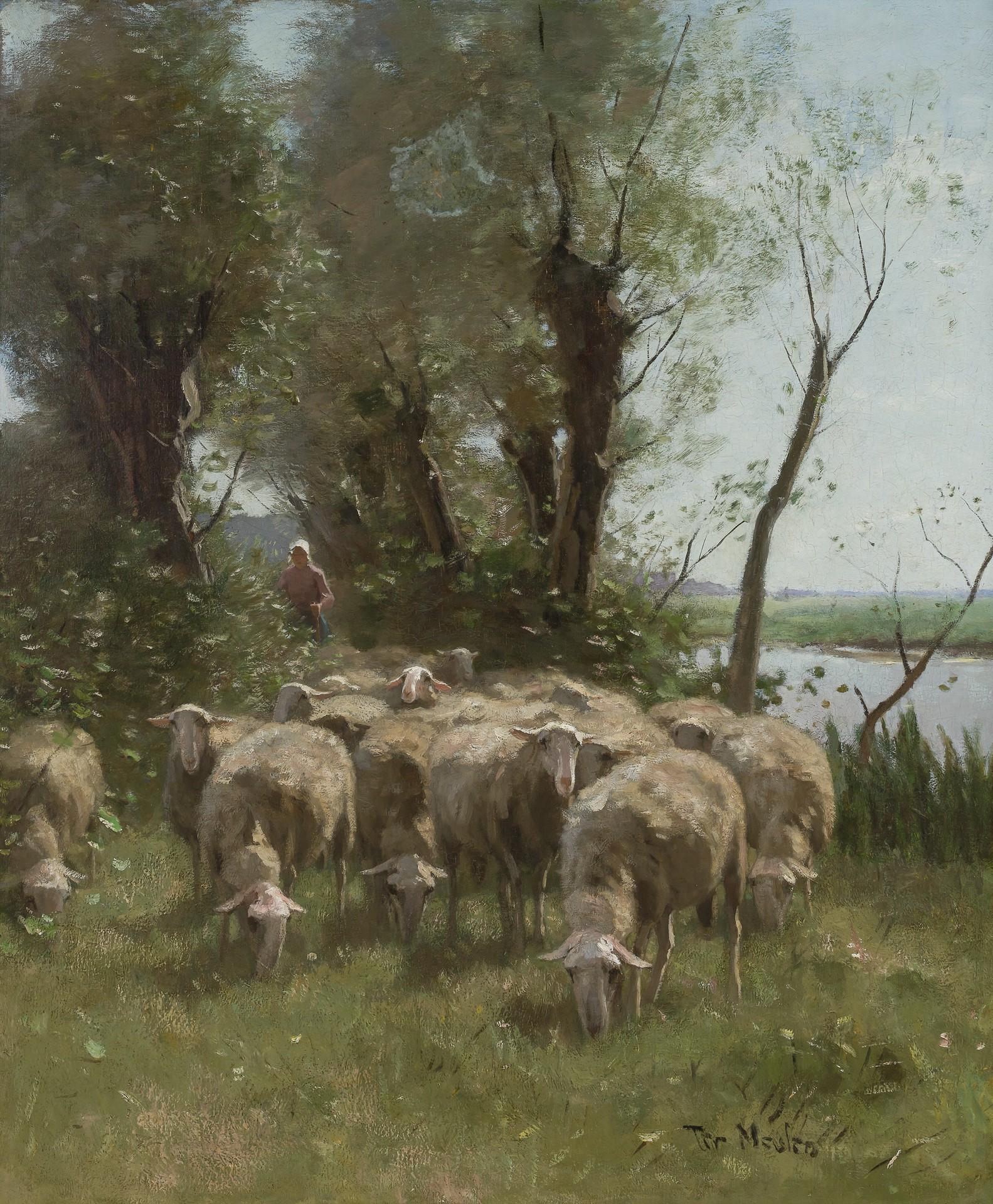 Frans Pieter ter Meulen | Sheep in dappled light | MutualArt