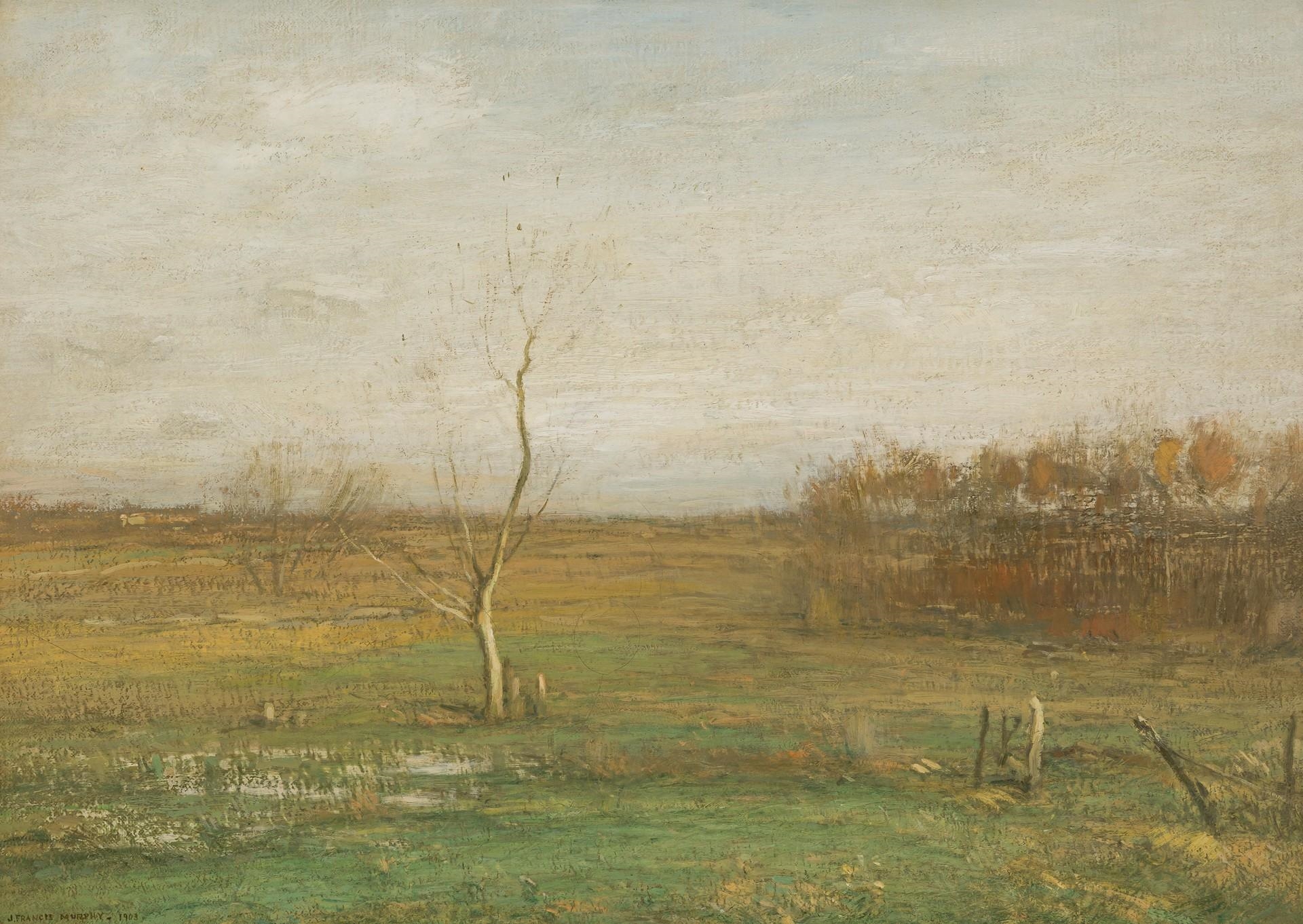 John Francis Murphy | Wooded River Landscape (1886) | MutualArt