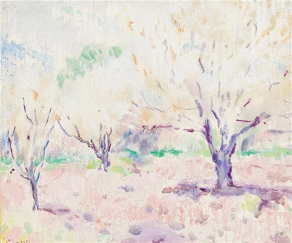 William Henry Clapp | Orchard Landscape with Trees and Barn (A Pair ...