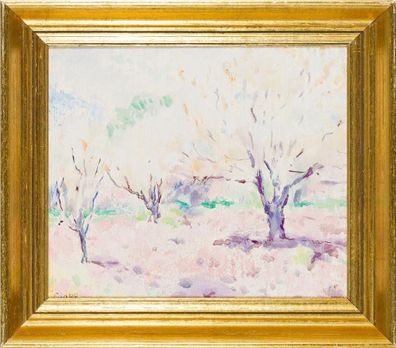 William Henry Clapp | Orchard Landscape with Trees and Barn (A Pair ...