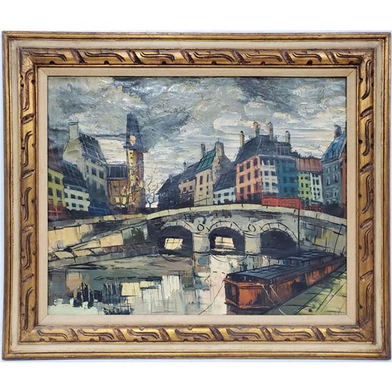 M. Edward Griff | Paris Canal Scene (Circa 1950s) | MutualArt