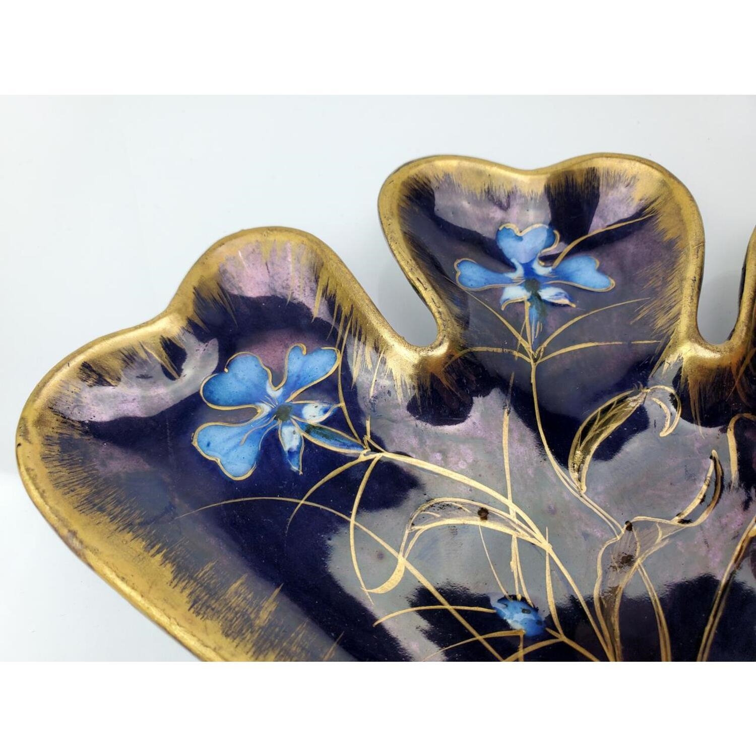 Emile Gallé | Emile Galle Enameled Iridescent Faience Pottery | MutualArt