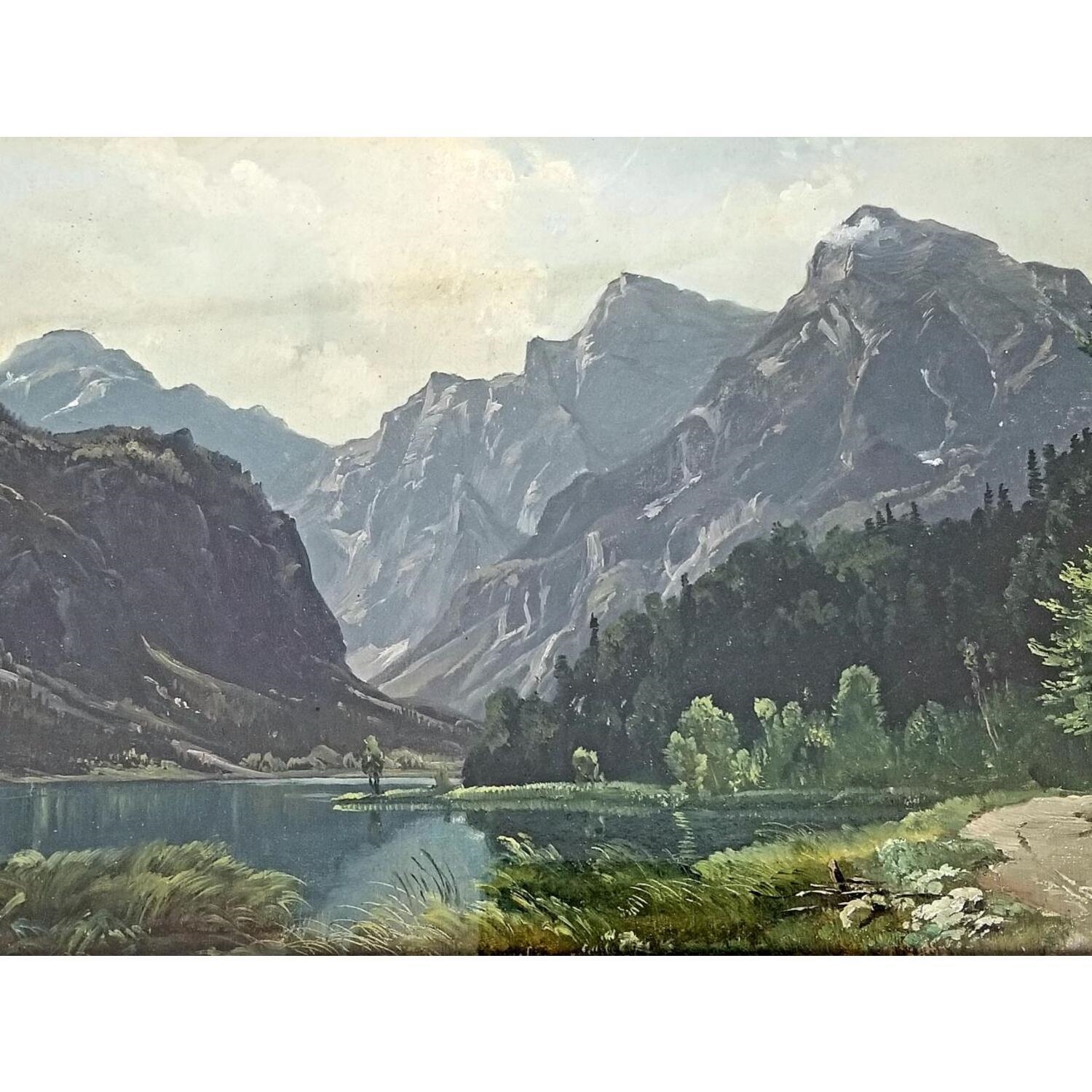 Ludwig Halauska | Mountain Scene (1853) | MutualArt